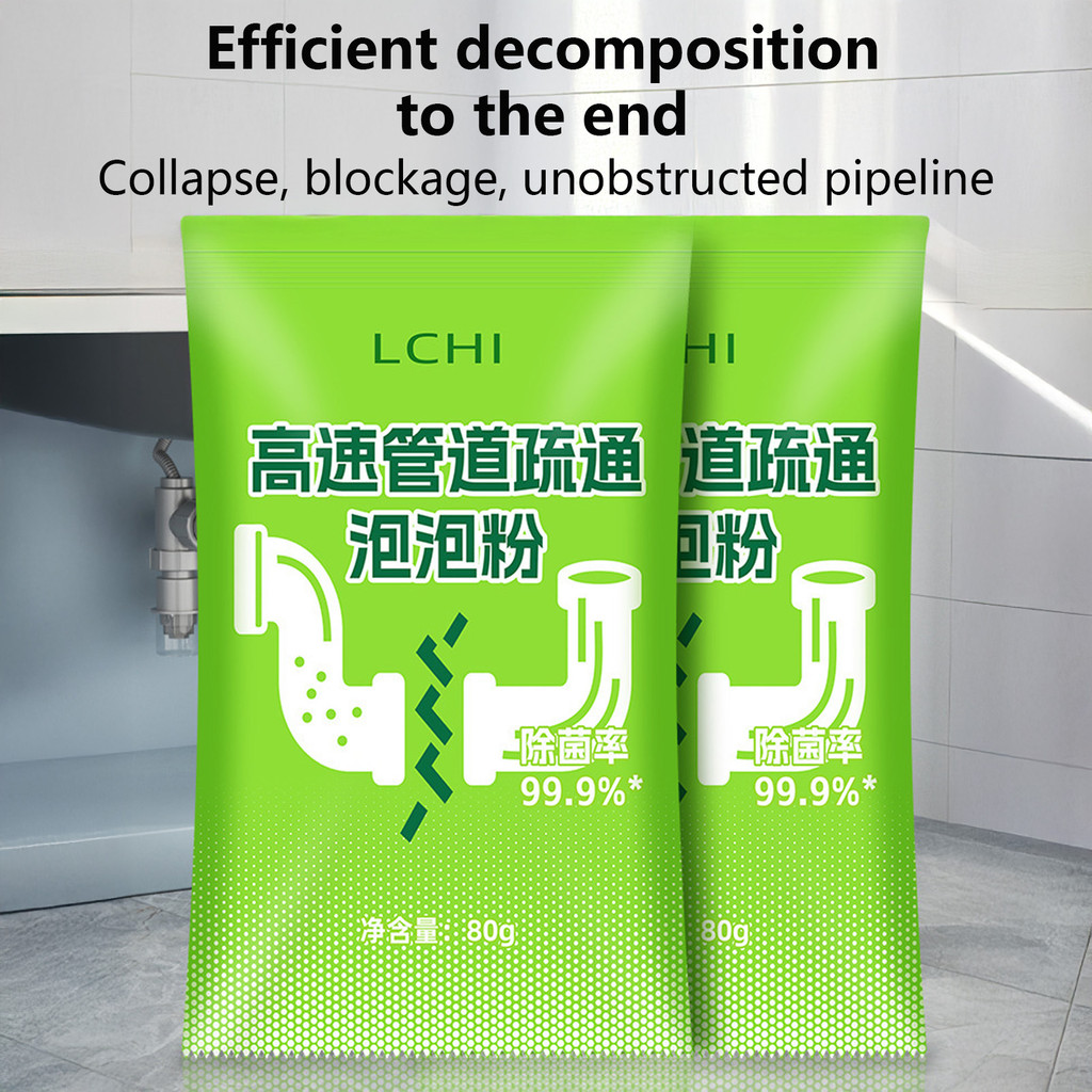 Pipe Unclogging Bubble Powder 80g for Kitchen Sink Bathroom Drain Clog ...