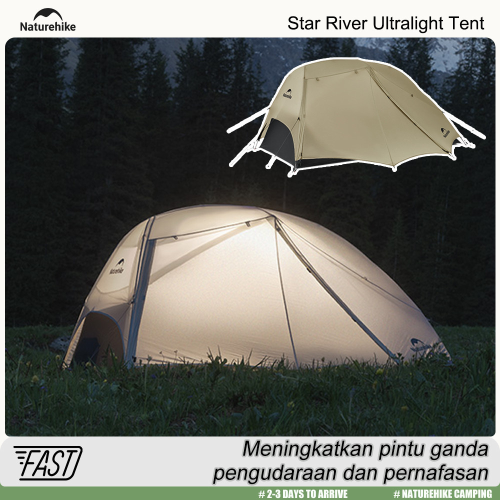 Naturehike Star River Ultralight Backpacking Tent Hiking Luar Kemah ...