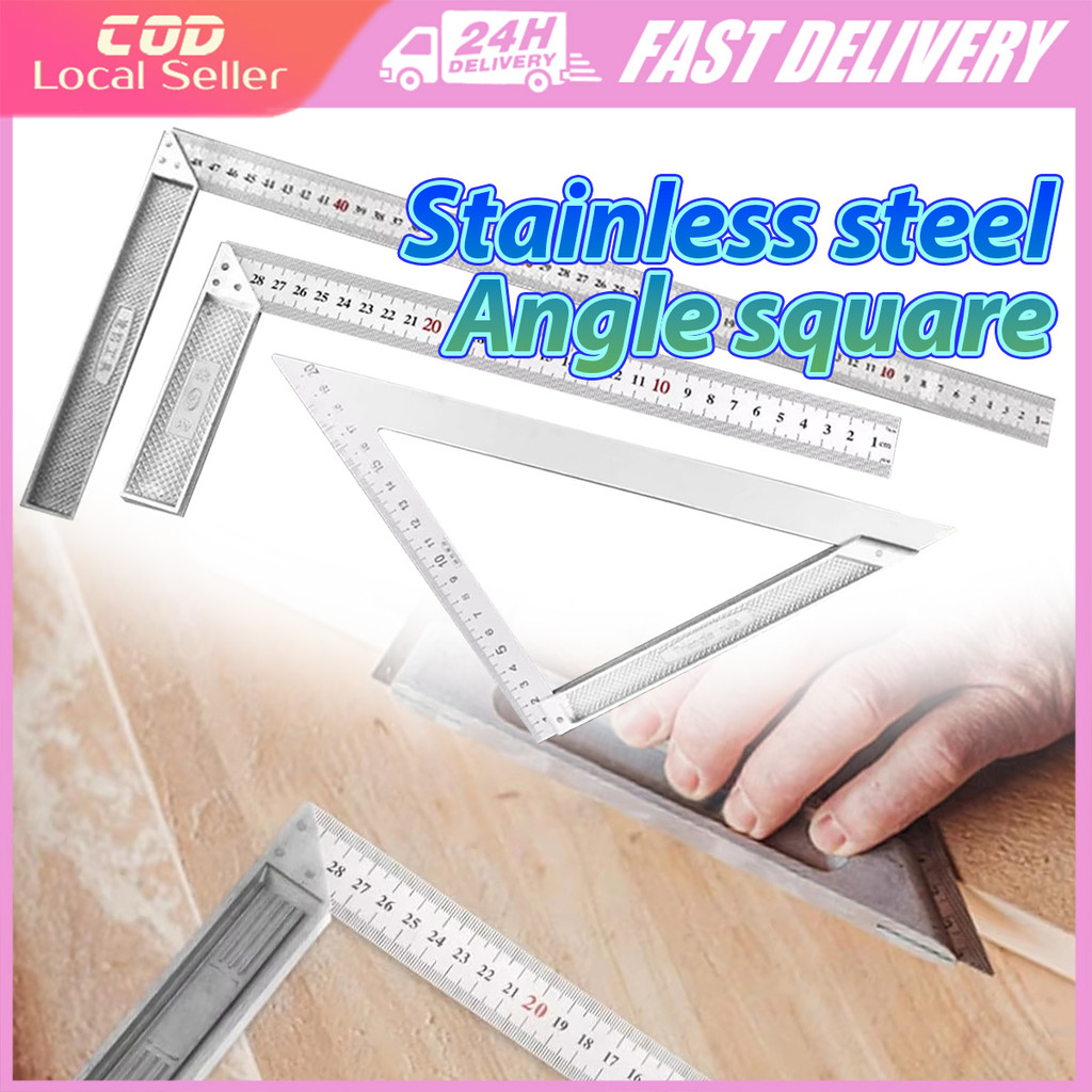 Stainless steel angle ruler 30/50/20cm Woodworking angle ruler L Shape ...