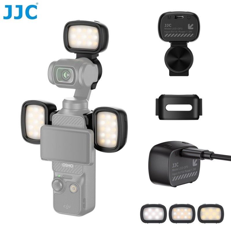 JJC Magnetic Led Video Light for DJI OSMO Pocket 3 Camera Rechargeable ...