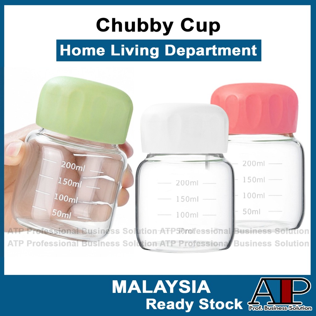 Mug🥤[300ml] Cawan Comel Glass Chubby Cup Shaker Gift Milk Cup Students ...