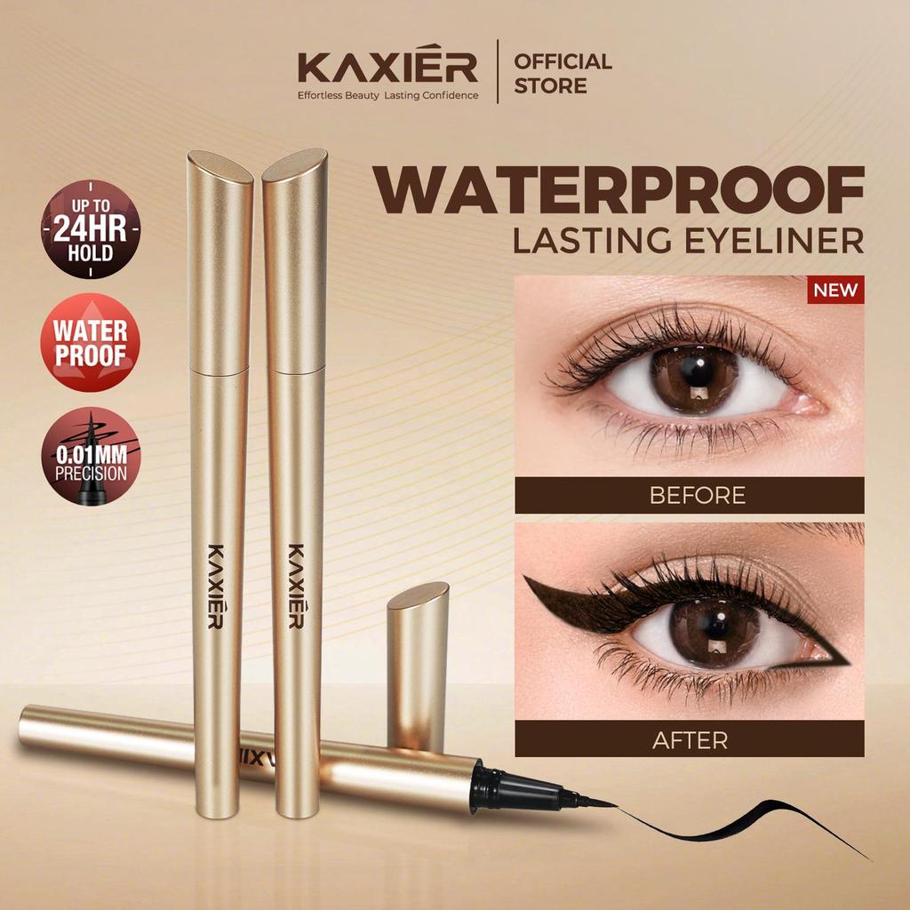 Kaxier Liquid Eyeliner Pen, Waterproof Smudge-Proof, Fine Tip Brush ...