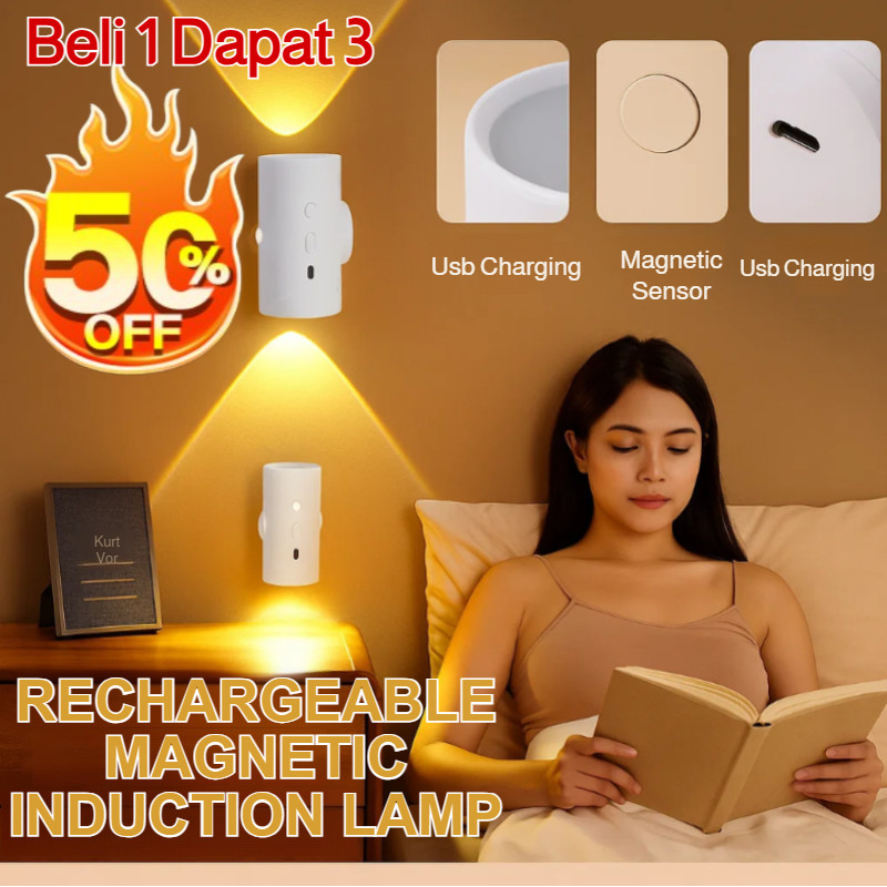 🏆Jangka hayat 50 tahun / Beli 1 percuma 3💡 Lampu LED pintar boleh lipat ...