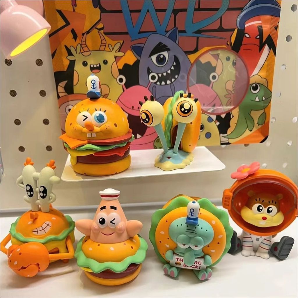 Crab Roe Pot Series SpongeBob SquarePants Mystery Box Burger King Pie ...