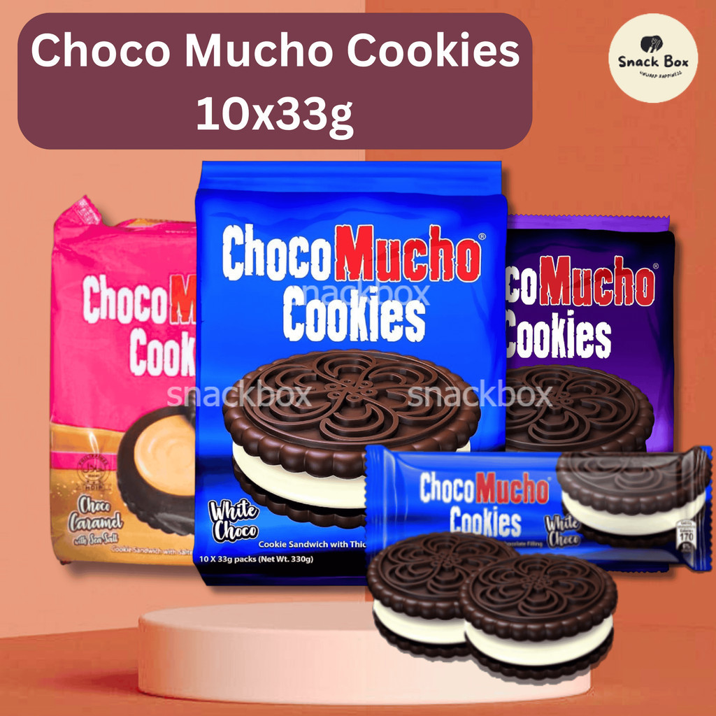 [HALAL] Choco Mucho Cookies 10 × 33g White Choc / Double Choco / Choco ...