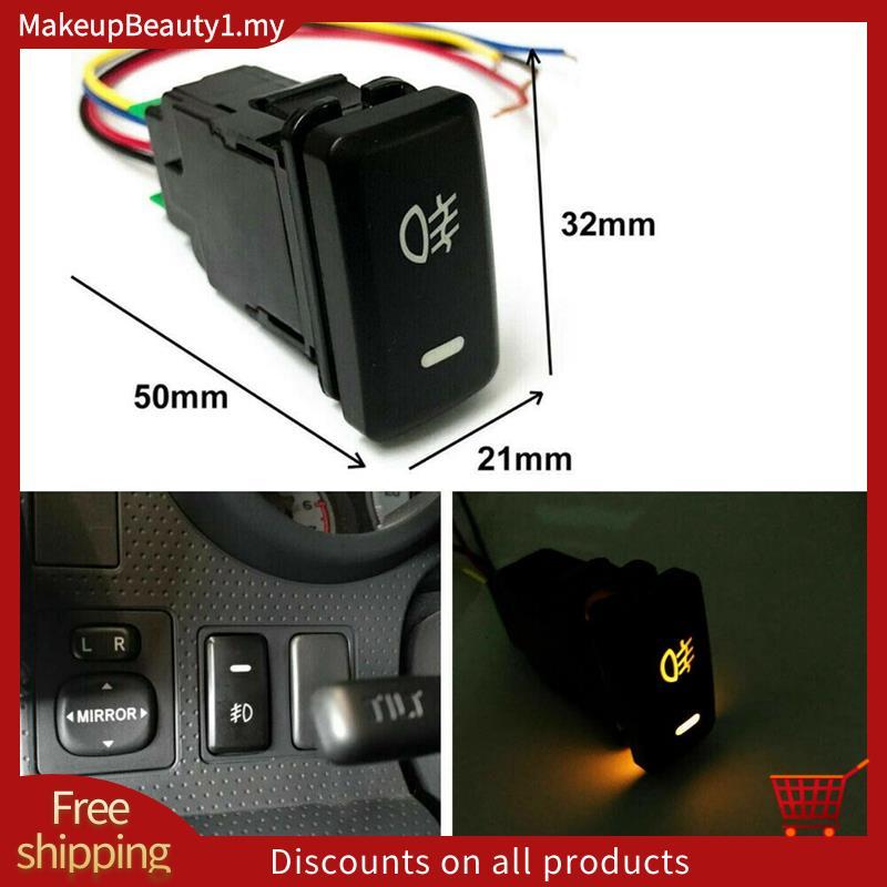 4-Pole 12V Push Button Switch with LED Background Indicator Lights for ...