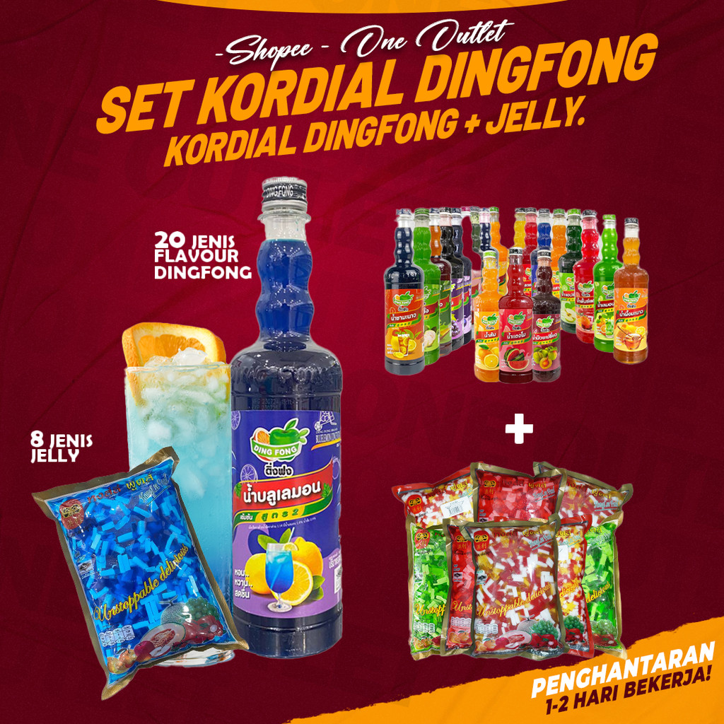 Set Minuman Perasa Air Dingfong Kordial Dan Jelly [MAX ORDER 5 SET ...