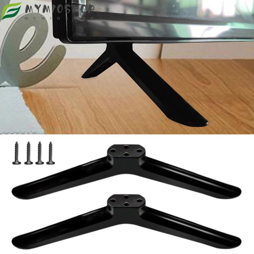 MIOSHOP TV Base Stand Legs, Black With Screws TV Stand Base Mount ...