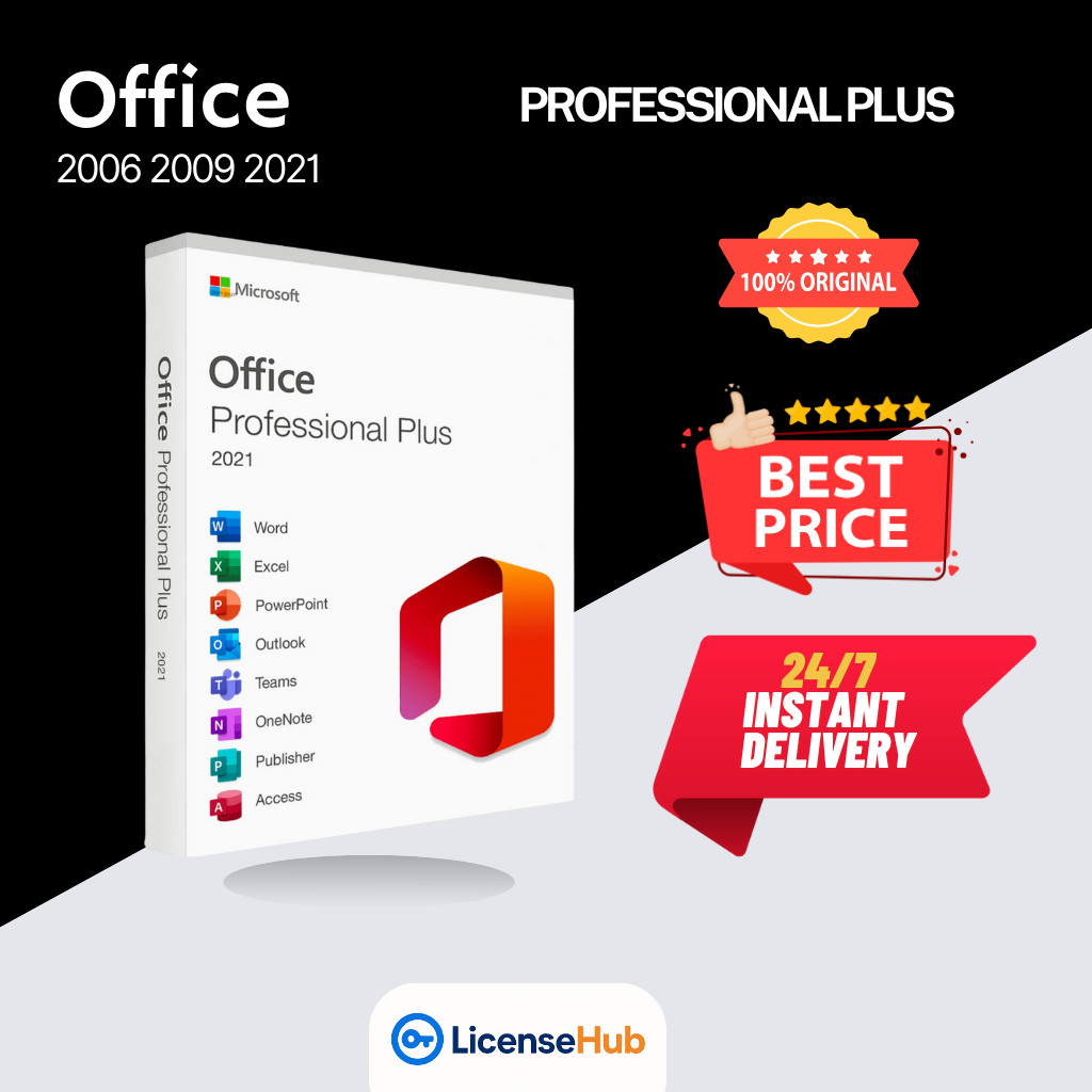 Windows Pro + Office 365 + Visio + Project | Lesen Asli Seumur Hidup ...