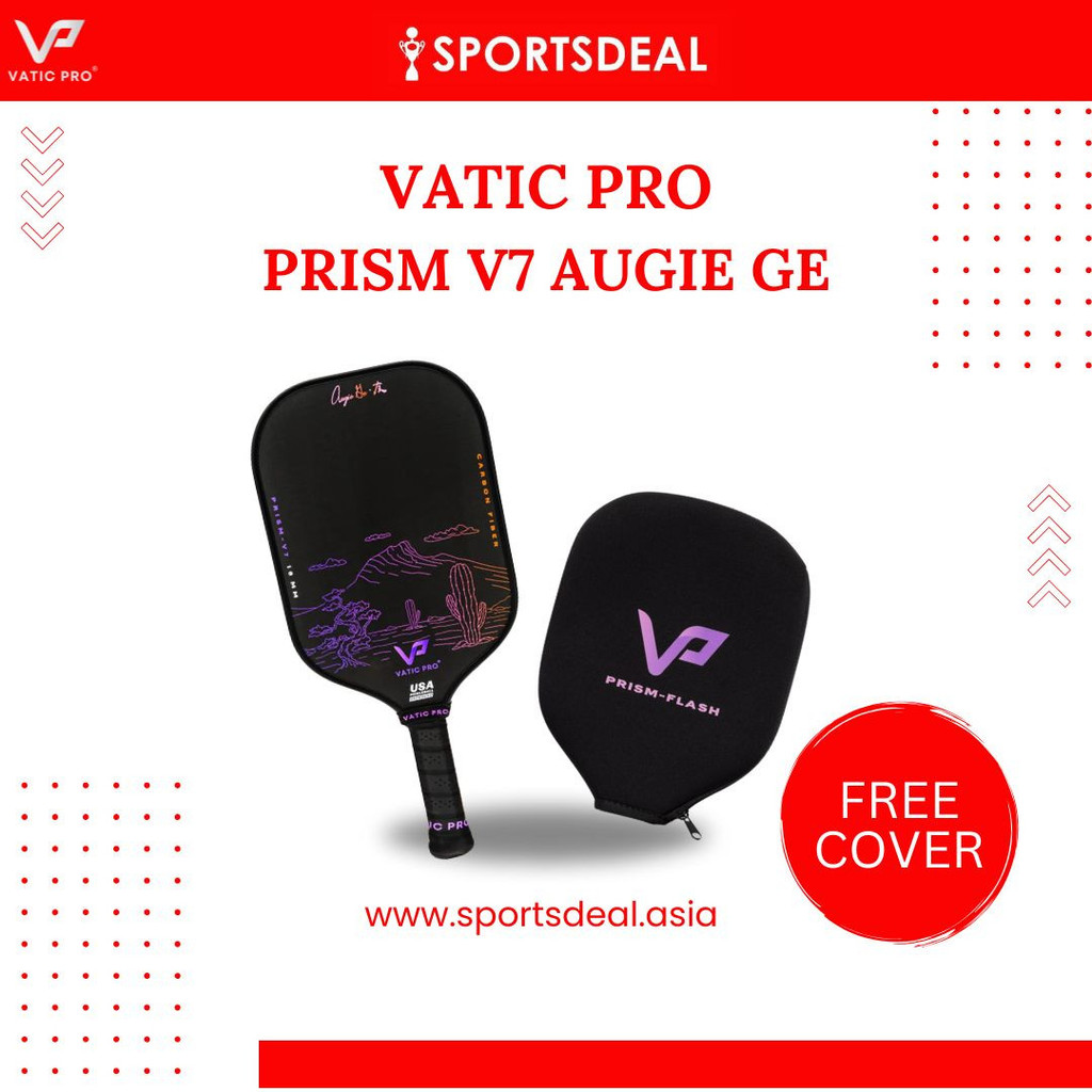 Vatic Pro Augie Ge PRISM V7 16mm (Standard Handle) Pickleball Paddle ...