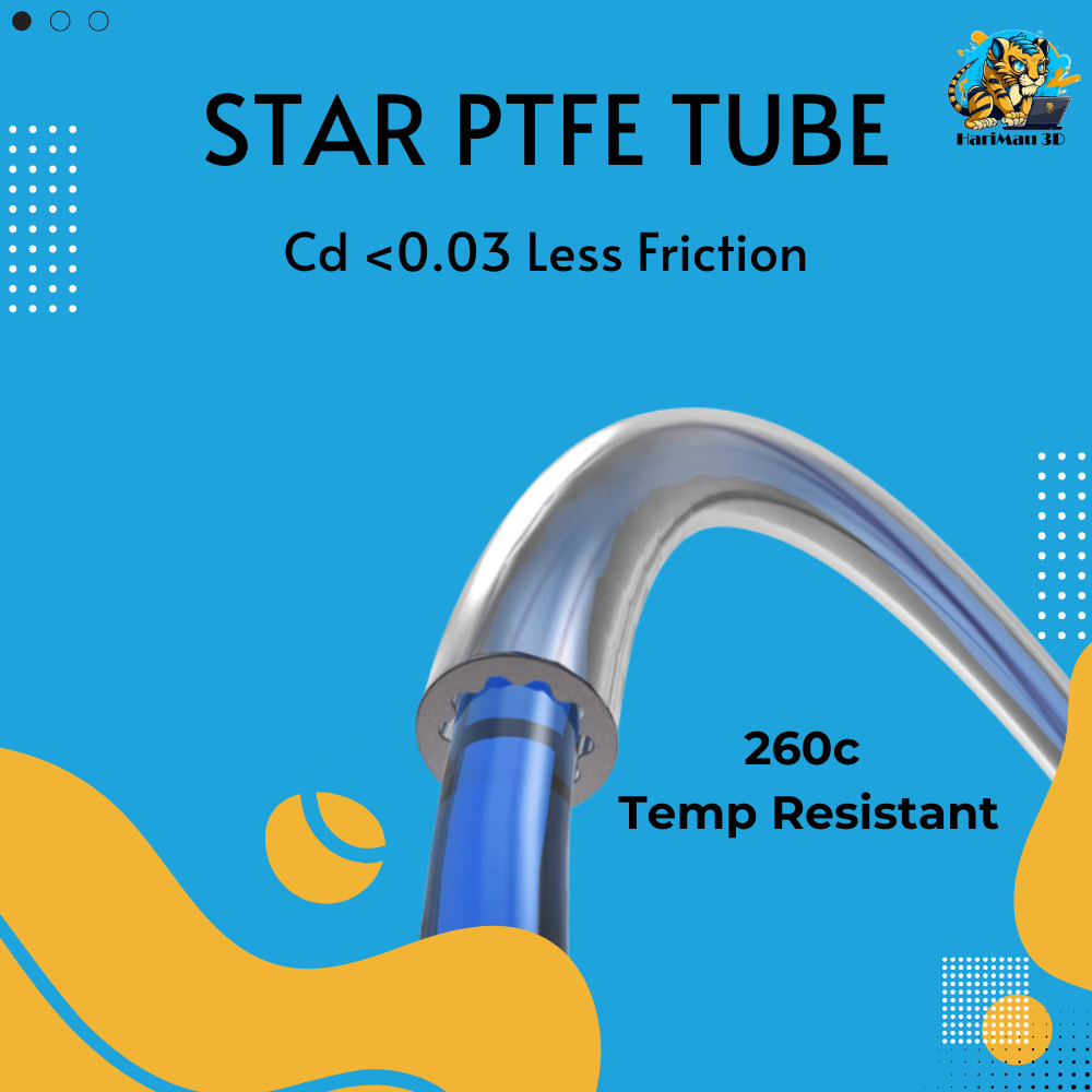 STAR PTFE Tube / Tubing ( Less Friction | 260c Temp Resistant | 1m ...