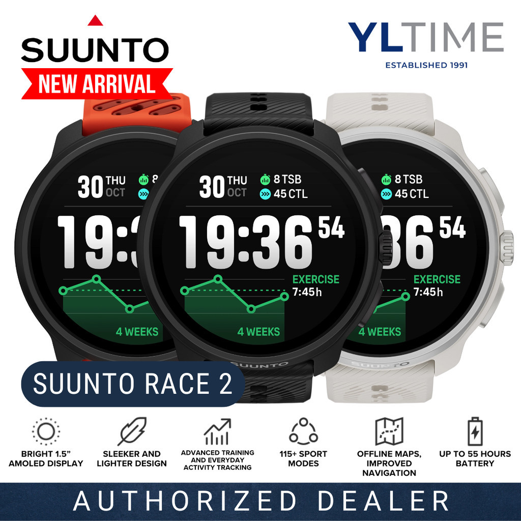 [NEW] Suunto Race 2 - 1.5" AMOLED Touchscreen Display, 16 Days Battery ...