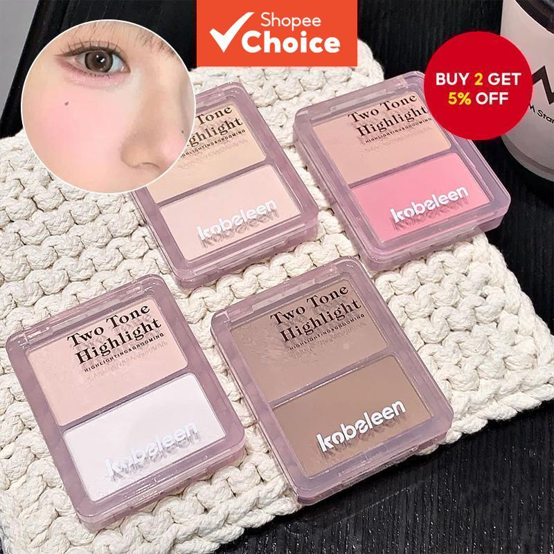 Kobeleen 3D Glow Duo - Luminizer & Matte Blush All-in-One Palette ...