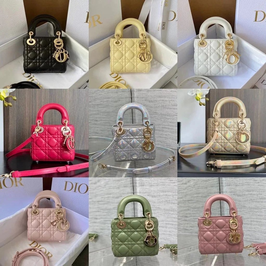 DIOR mini Little DIOR mini 12cm Three-Grid Diorge Bag Handbag Clutch ...