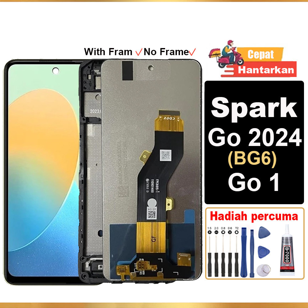 For Tecno Spark Go 2024 BG6 Spark Go 1 Original Display Penggantian ...