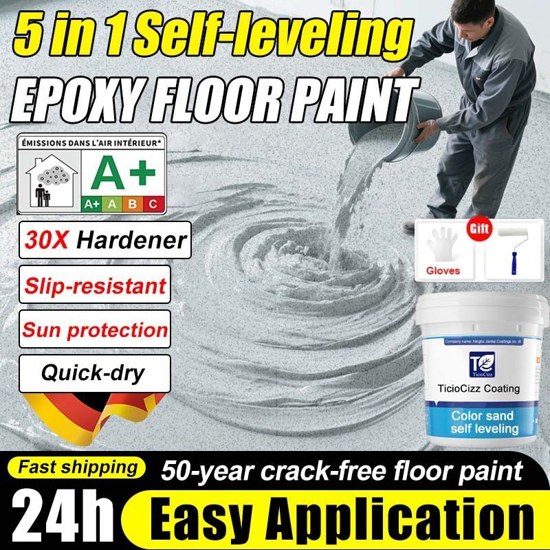 【TicioCizz】 5 in 1 epoxy flake coating epoxy floor paint cat lantai ...