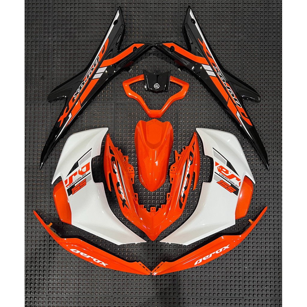 HLY 100% YAMAHA NVX V2 AEROX COVER SET CUSTOM OREN-WHITE 2025🍊 | Shopee ...
