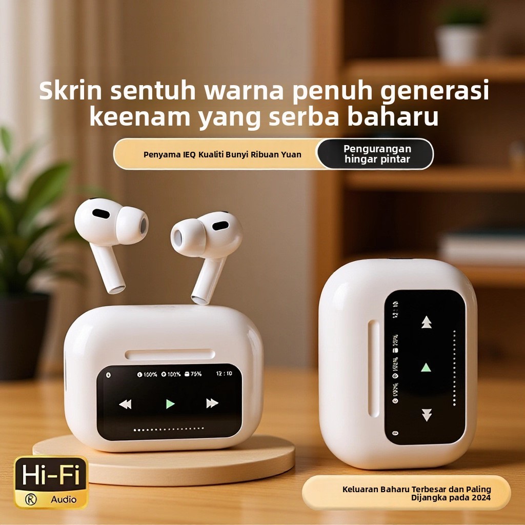New Smart Touch Color Screen Wireless Bluetooth Dual Mode Active Noise ...