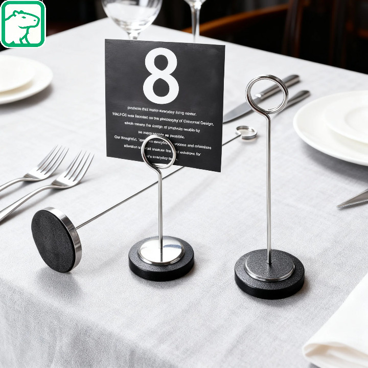 20/25/30cm Stainless Steel Menu Card Display Stand / Place Card Menu ...