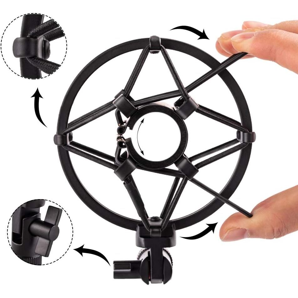 Microphone Shock Mount Holder Clip Mic Anti-Vibration for 22mm-26mm ...
