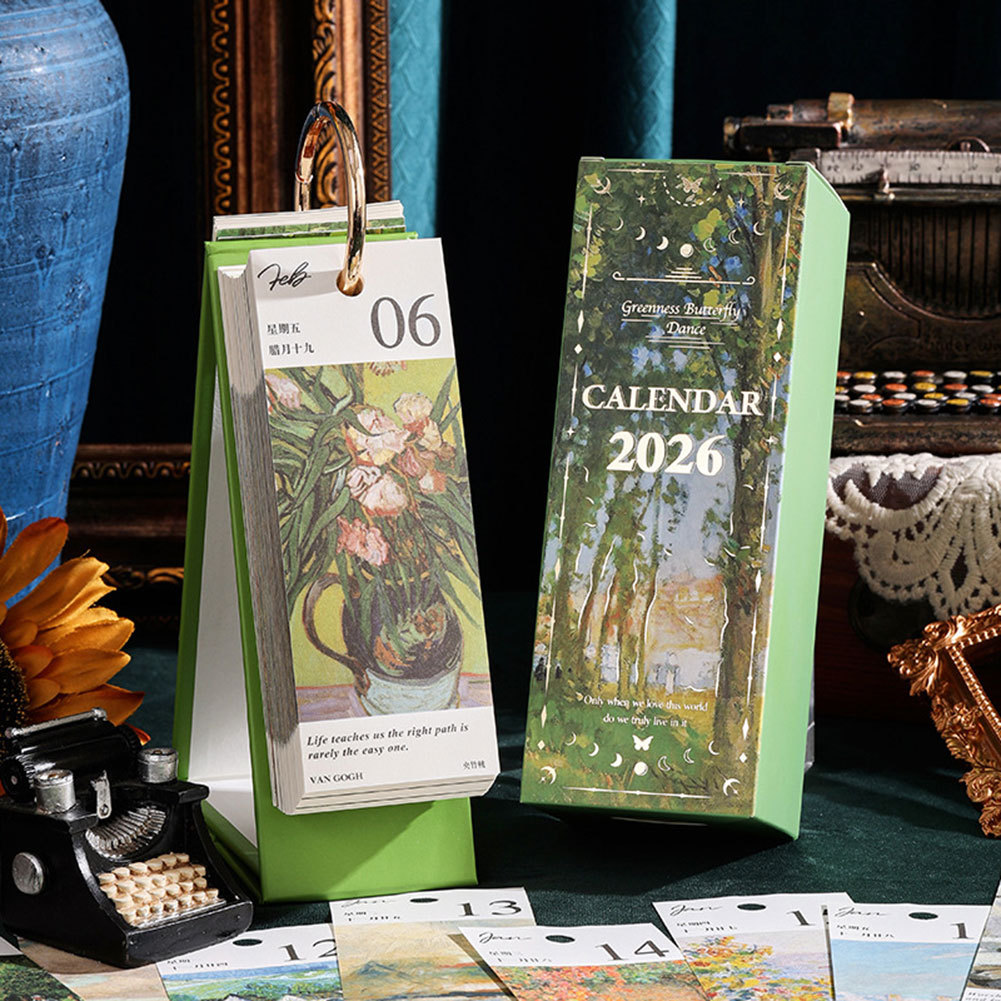 2026 Vintage European Style Oil Painting Flip Calendar 2026 Vintage Oil ...