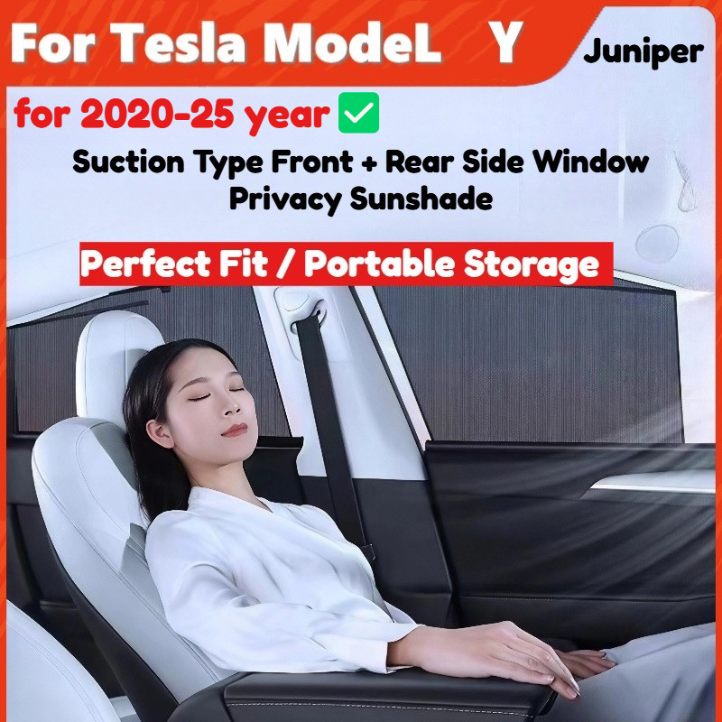 For Tesla Model Y Juniper 2025 Suction Type Front & Rear Side Window ...