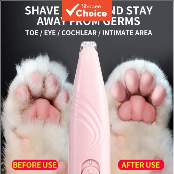 Pet Foot Hair Razor Cat Nail Clipper Set Titanium Ceramic Blade Battery ...