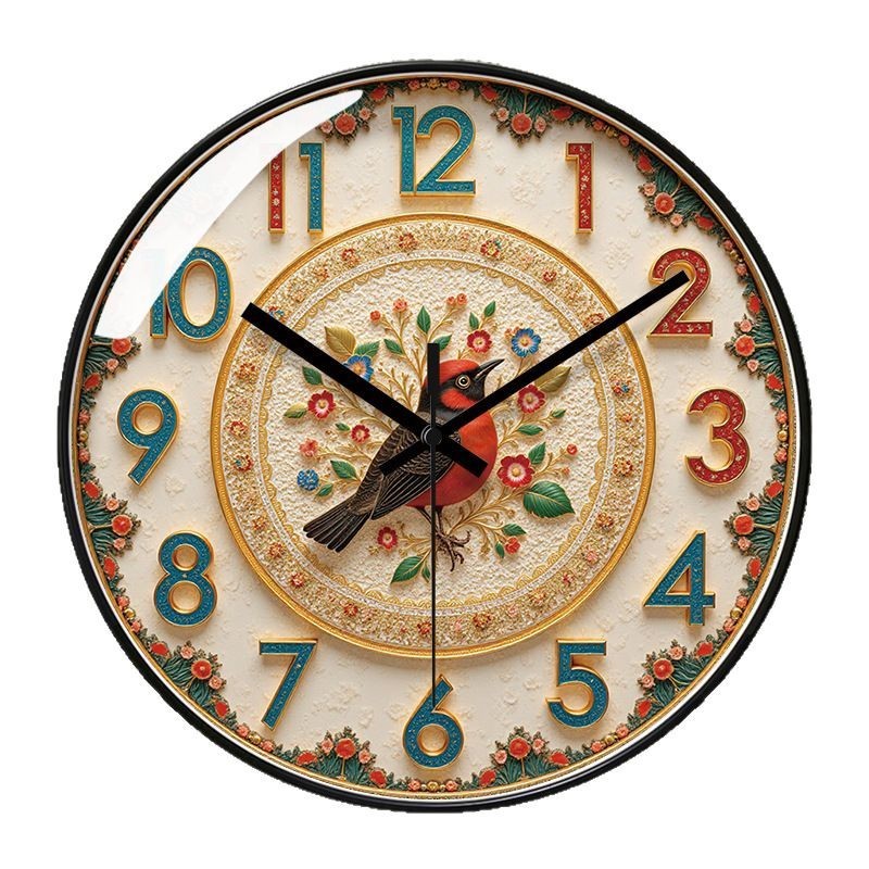 Living Room Wall Watch New Style Retro Wall Clock Simple Silent Clock ...