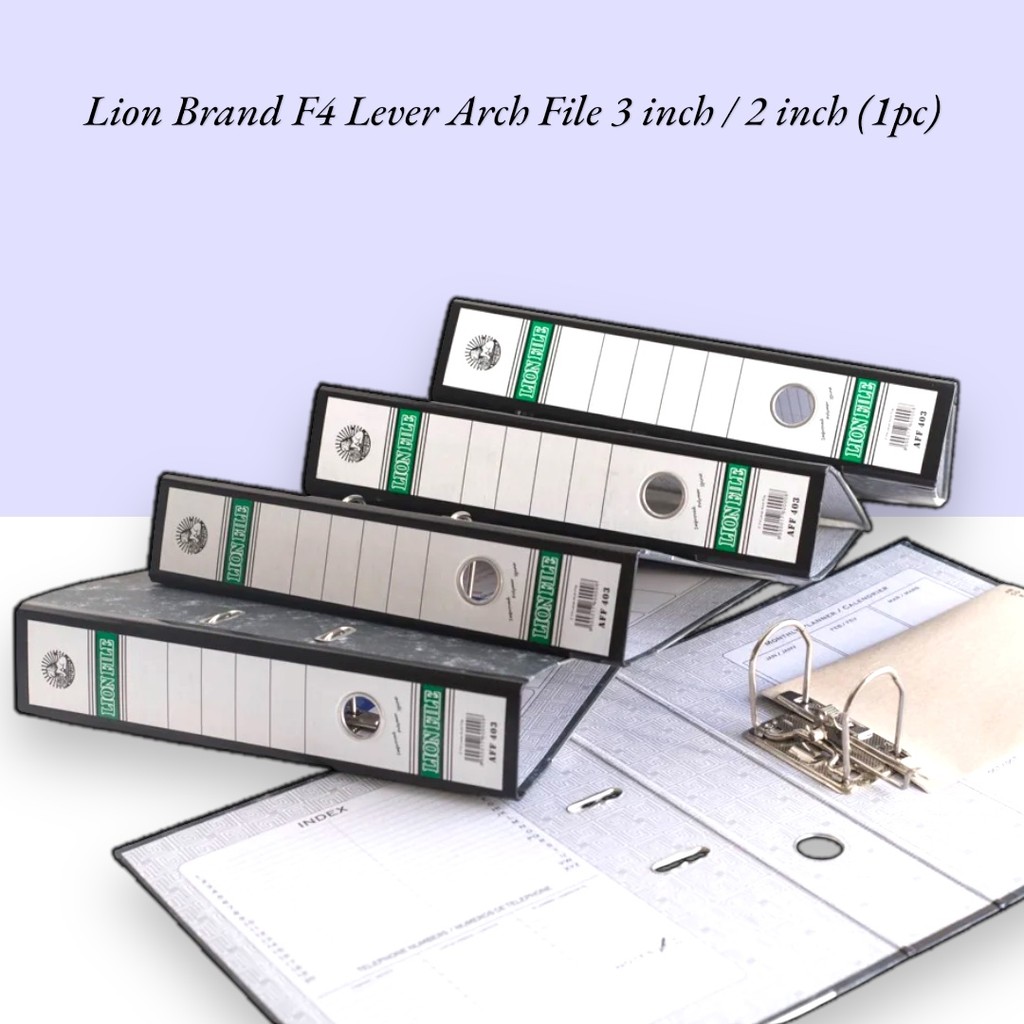 Lion Brand F4 Lever Arch File 3 inch 2 inch (1pc) | Shopee Malaysia