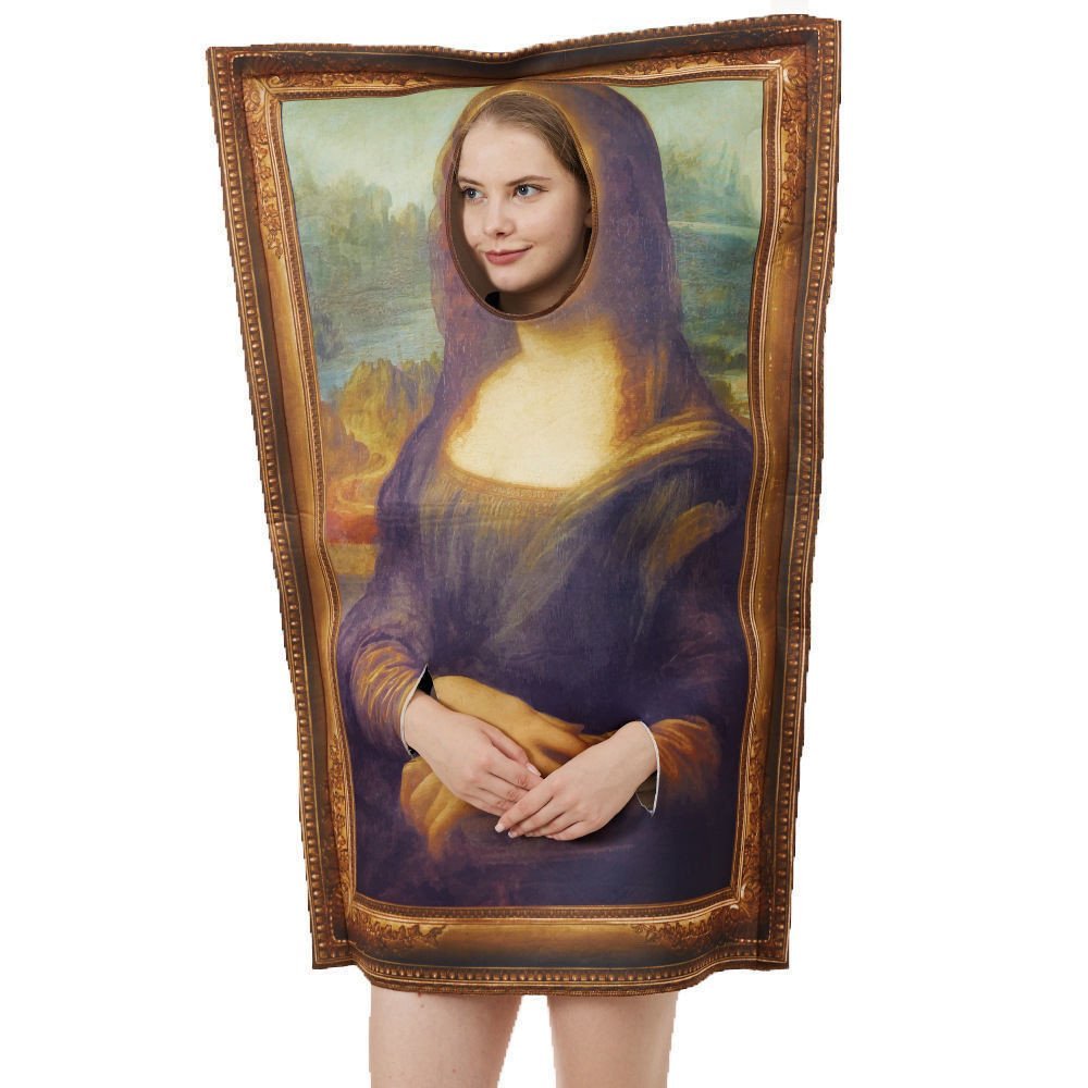 Halloween Anchor Fun Mona Lisa Clothes Mural Costume Jumpsuit Funny cos ...