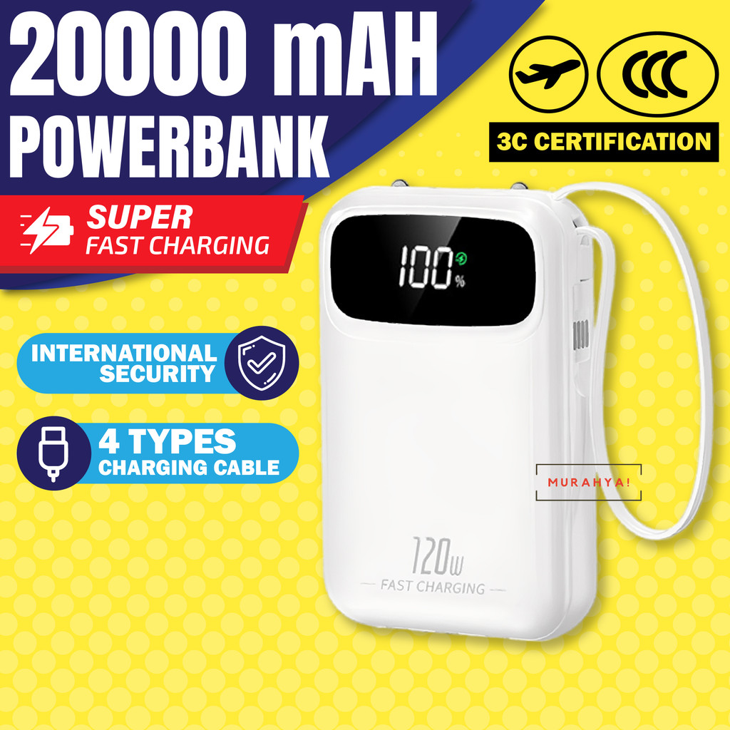 3C Portable Powerbank 120W 10000mAh 20000mAh Portable Wireless Fast ...