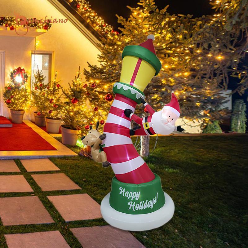 [Gamchiano] Christmas Inflatable Lighthouse Santa and Reindeer Funny ...