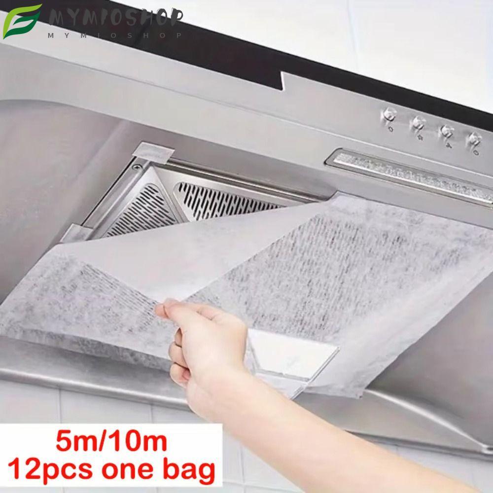 MIOSHOP Oil Filter Paper, Non-woven 5/10M Range Hood Filters, Heavy ...