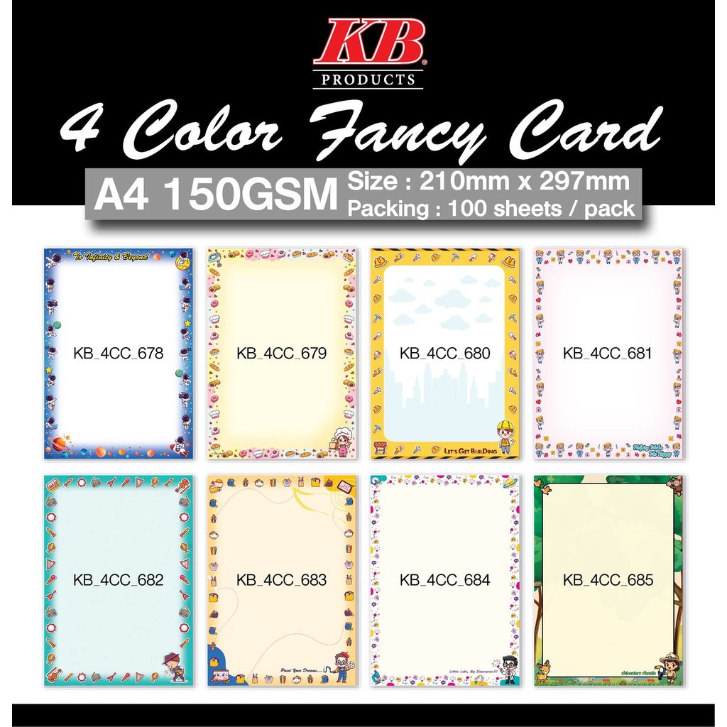 A4 Flower Floral Series / Pattern Color Fancy Card Paper / Kertas Folio ...