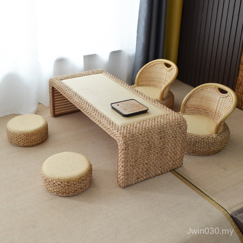 Small Table Woven Coffee Table Window Sill Zen Tatami Rattan ...