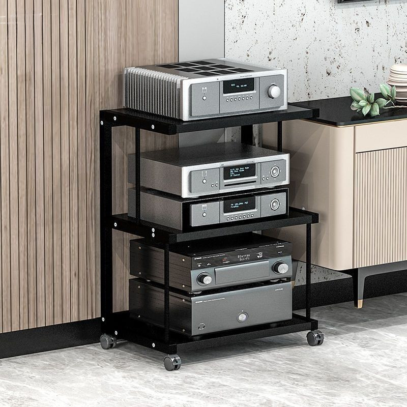 HiFi rack with wheels power amplifier adjustable equipment mobile audio ...