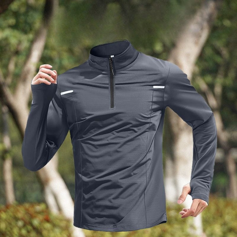 Quick-Drying Clothes Long-Sleeved Men's Half-Zipper Training Clothes ...