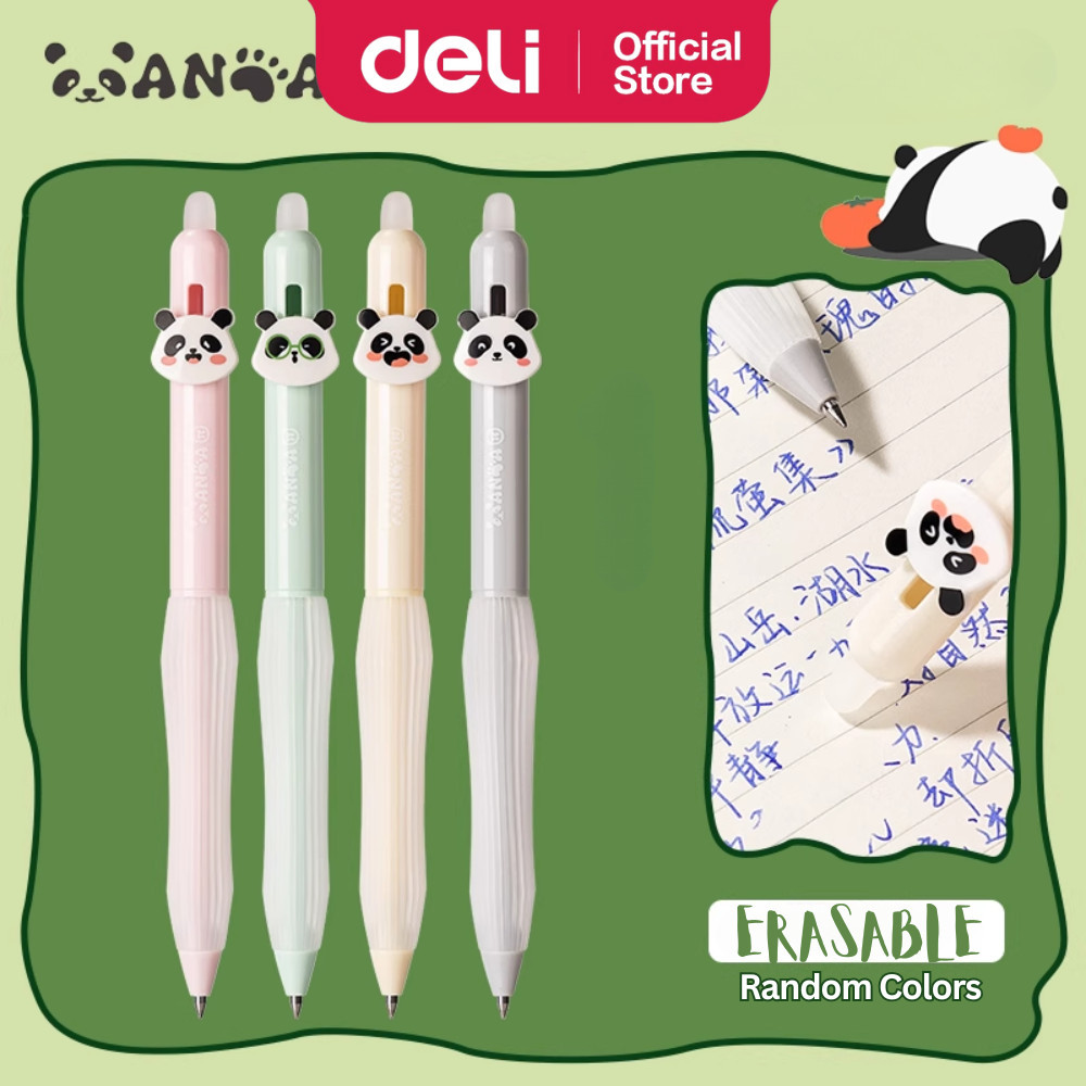 Deli Panda Erasable Gel Pen 0.5mm Smooth Writing Cute Stationery Office ...