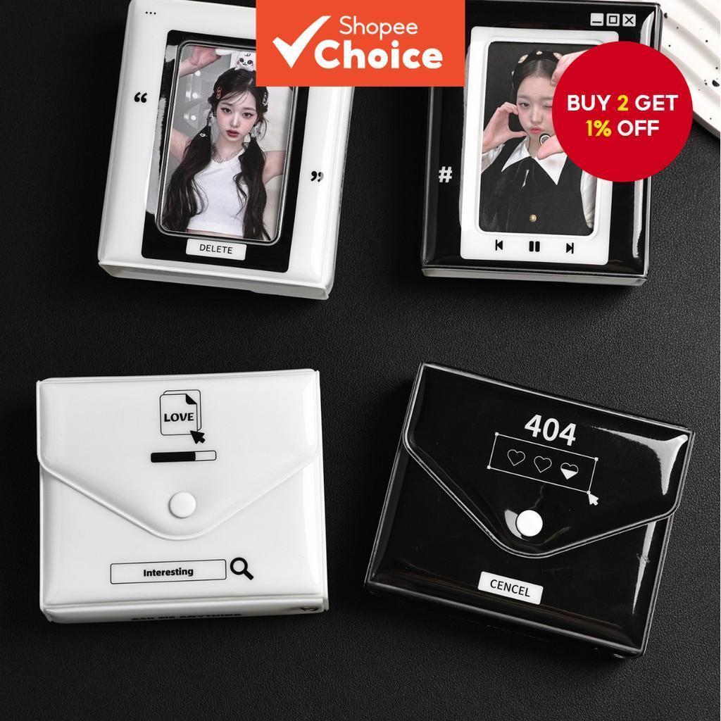 Black White Web Envelope Card Holder Photocard Album 3 Inch Small Card ...