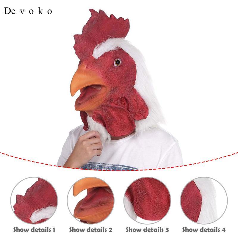 Devoko Chicken Head for Halloween Fancy Dress Rooster for Role Play ...