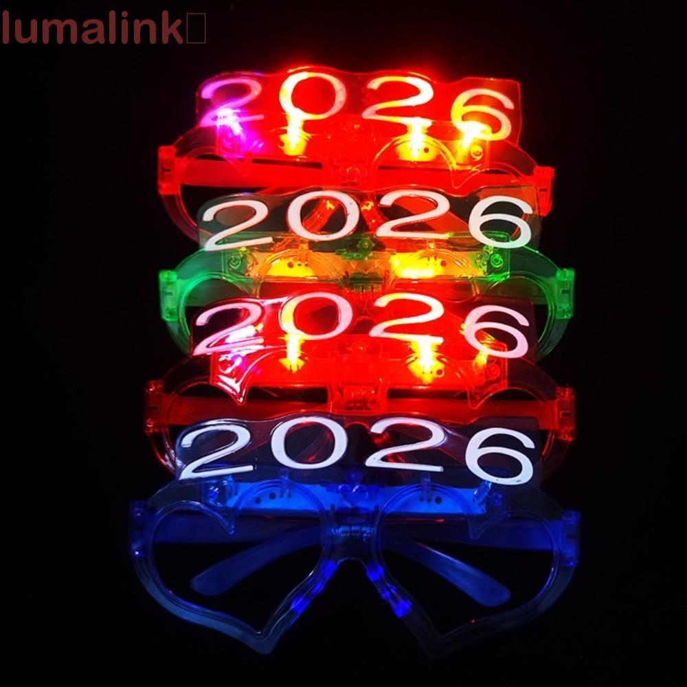 LUMALINK 2026New Year Glow Glasses, LED Glow Number Letter 2026 LED ...