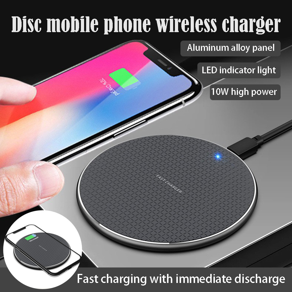 Qi Wireless Charger Fast Charging Receiver LED Light Anti-Slip Base ...