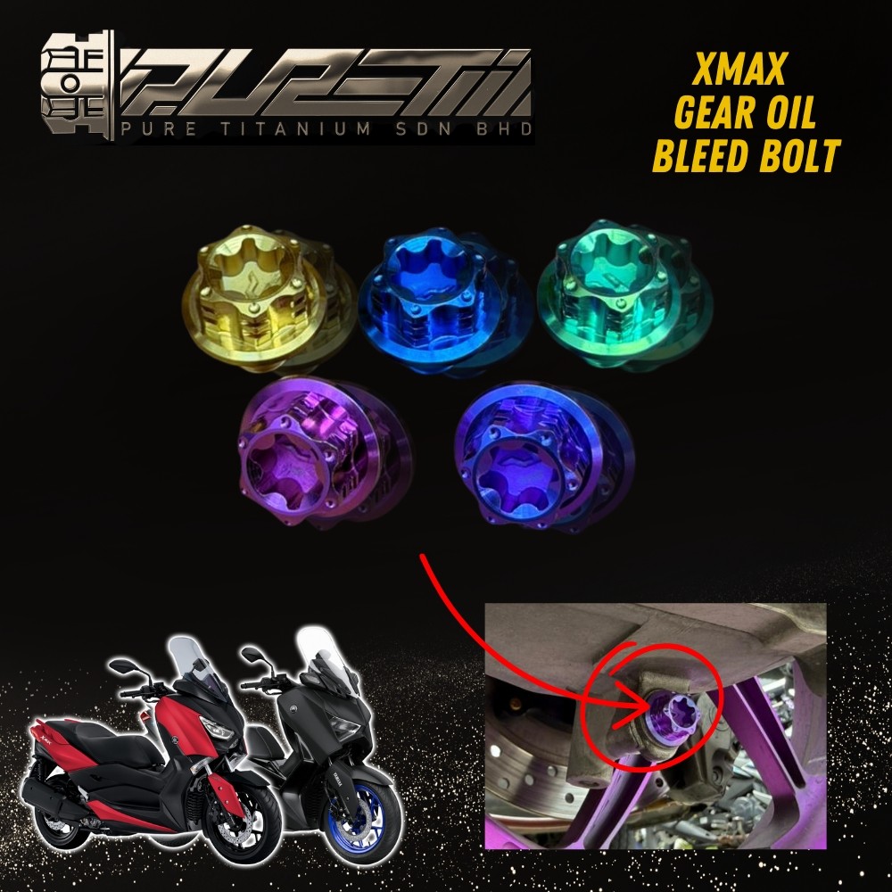 XMAX Gear Oil Bleed Bolts/Gear Oil Screw Crown Big Head Titanium GR5 ...