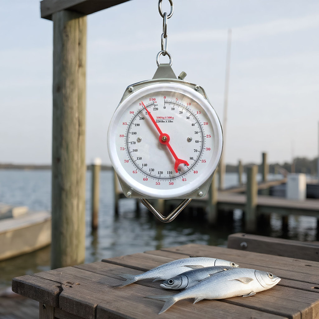 AIGONI™ Fish Scales with 2 Hooks Mechanical Pointer Hook Scale ...