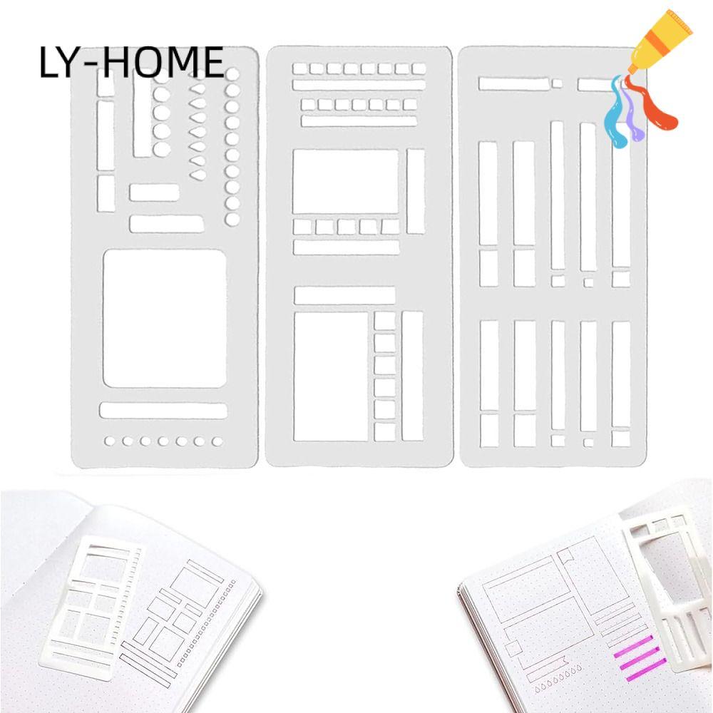 LIAOYING 3Pcs/Set Log Planning Template Set, Dot Grid Reusable Handmade ...