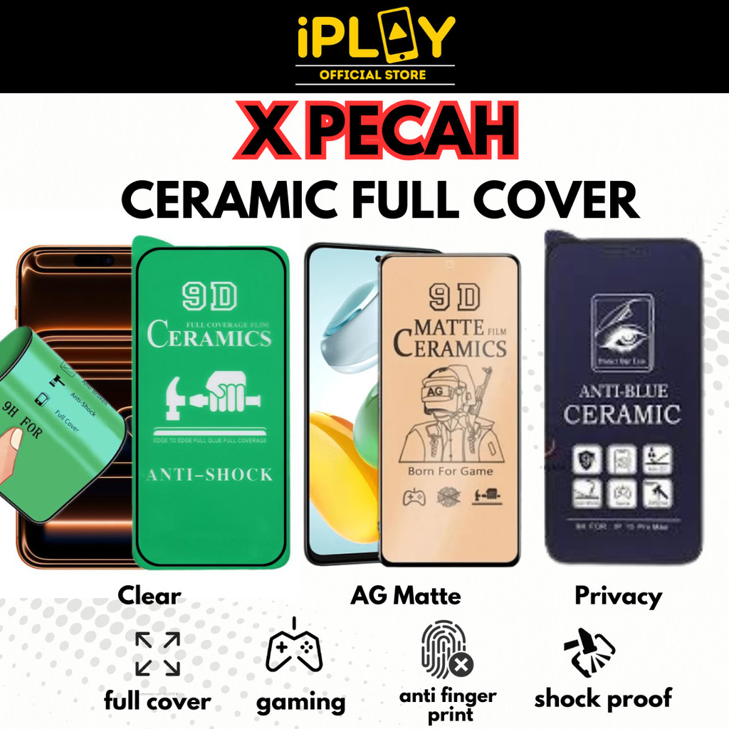 CERAMIC NANO IPHONE TEMPERED GLASS IP 16 15 14 13 12 11 PRO MAX plus ...