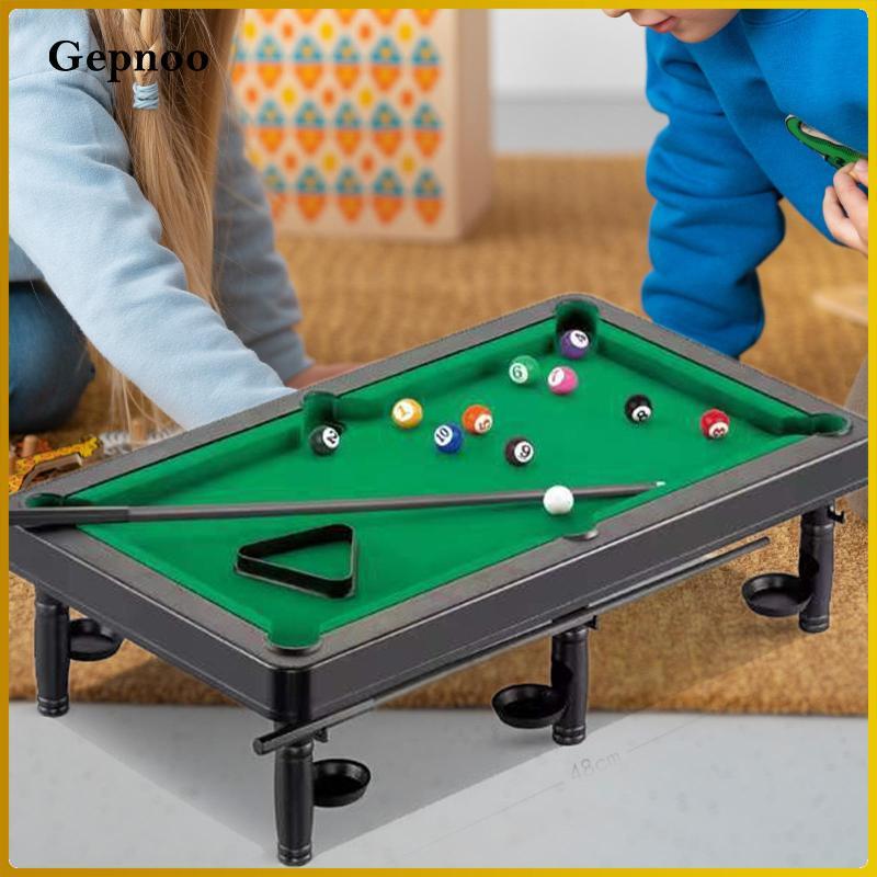 Gepnoo Kids Pool Table Set Tabletop Billiards Game for Playroom Parties ...