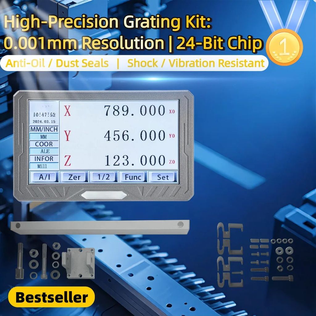 LCD Dro 2 3 4 Axis Digital Readout Display TTL Signal 100V to 240V for ...