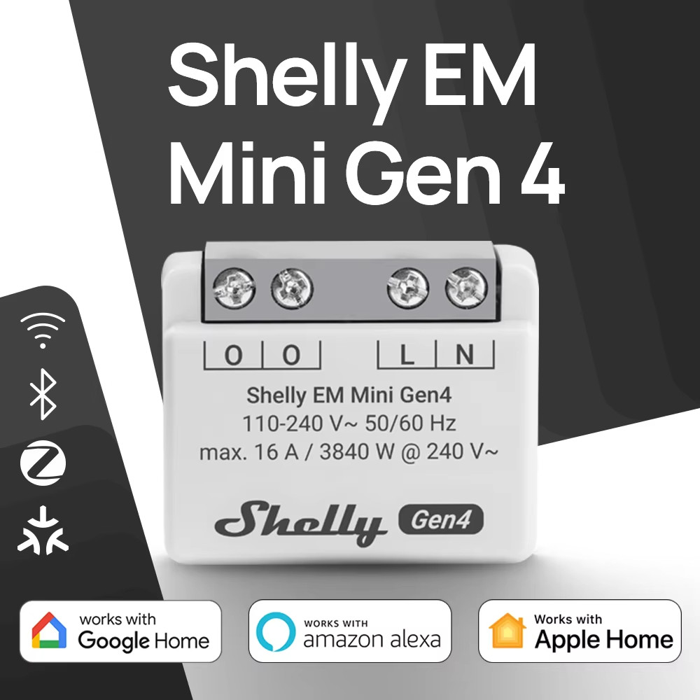 Shelly EM Mini Gen4 Matter Compact Energy Meter Monitor energy Wifi 16A ...