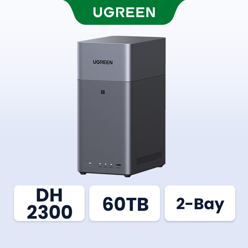UGREEN NASync DH2300 2-Bay Desktop NAS, Support Capacity 60TB (Diskless ...